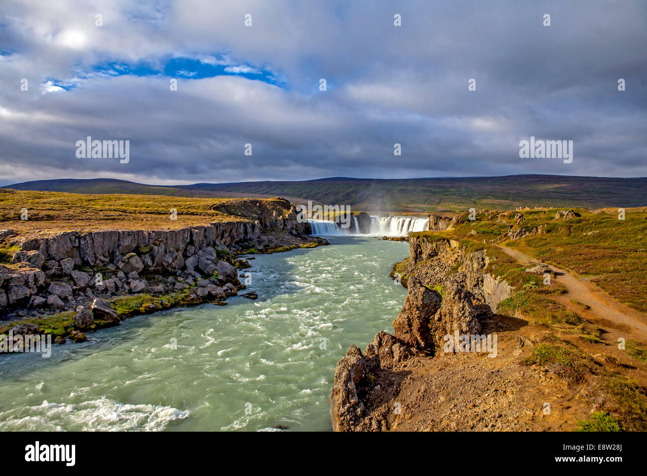 Godafoss falls in Icelandic landscape near Akureyri in Iceland Stock ...