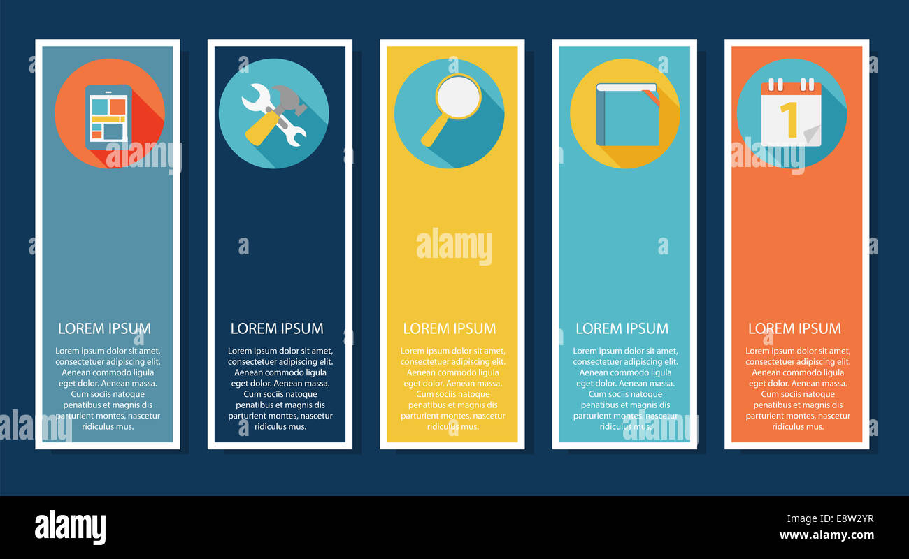 INFOGRAPHICS design flat elements with long shadows vector illustration ...
