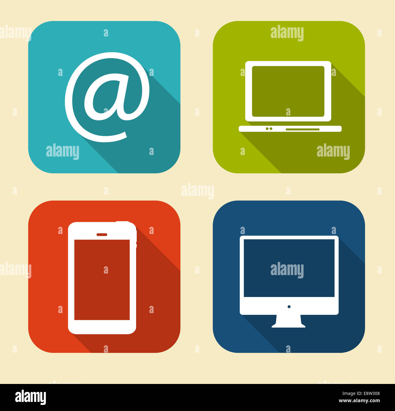 Modern Flat Icon Set for Web and Mobile Application Stock Photo - Alamy
