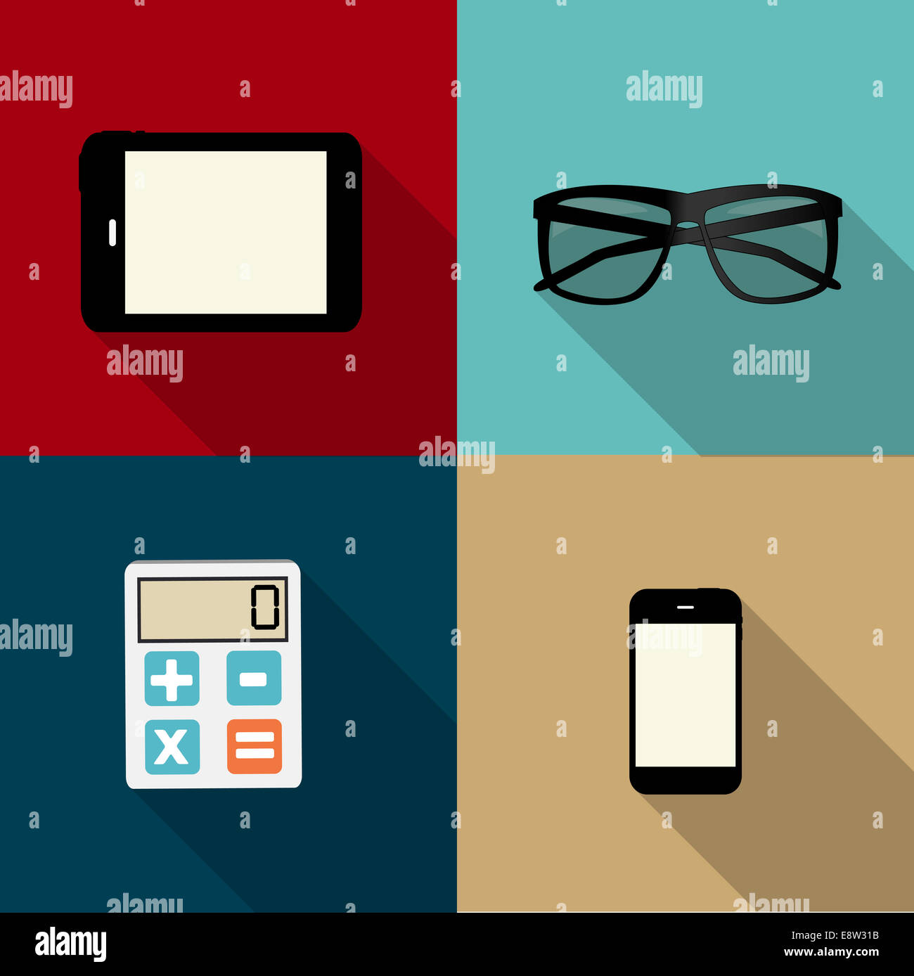 Computing Concept on Different Electronic Devices. Vector Illustration ...