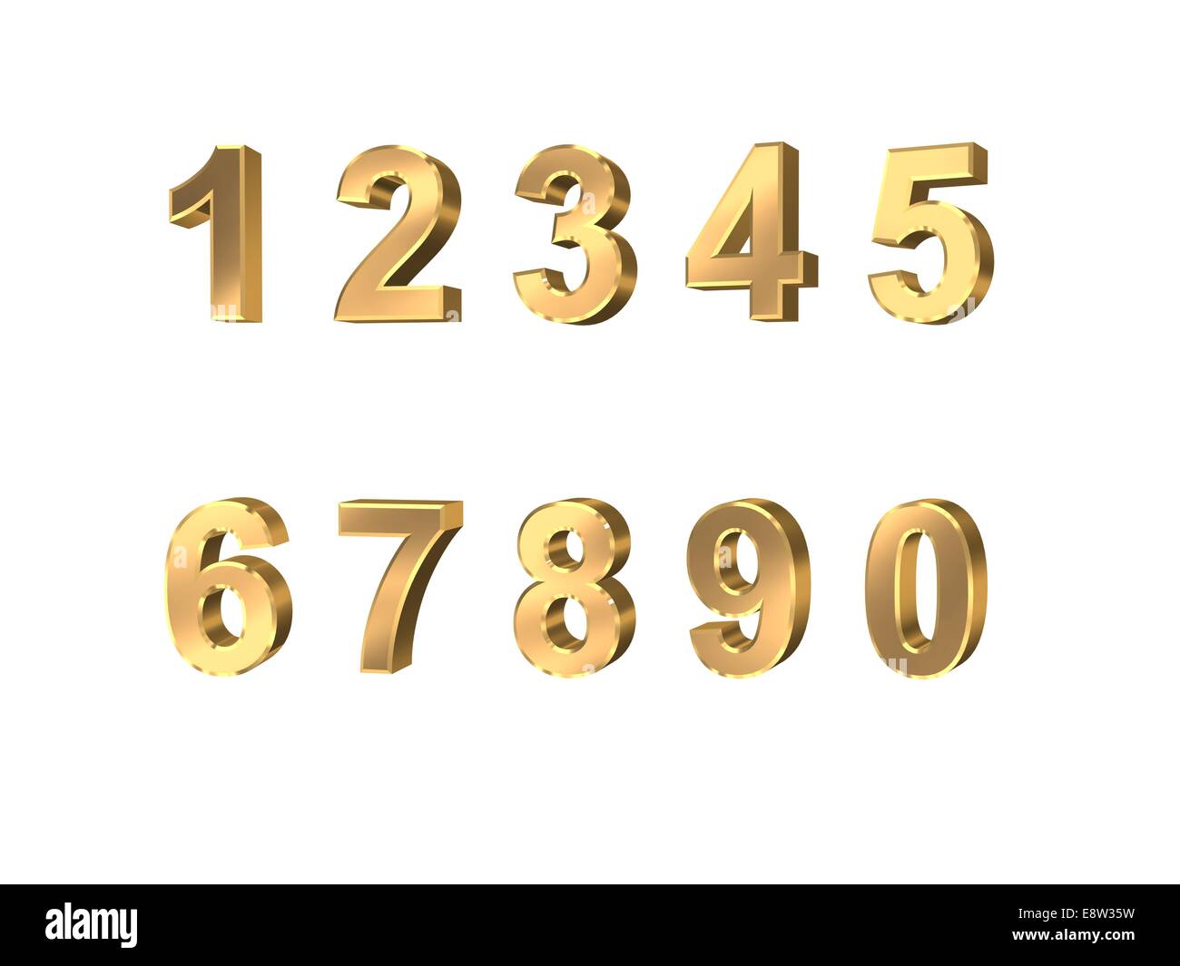 metallic numbers on white background Stock Photo - Alamy