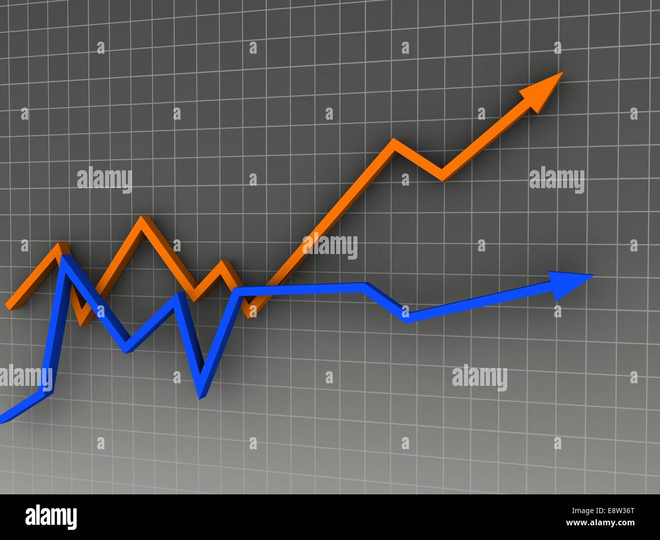 Blue histogram arrow chart business hi-res stock photography and images ...