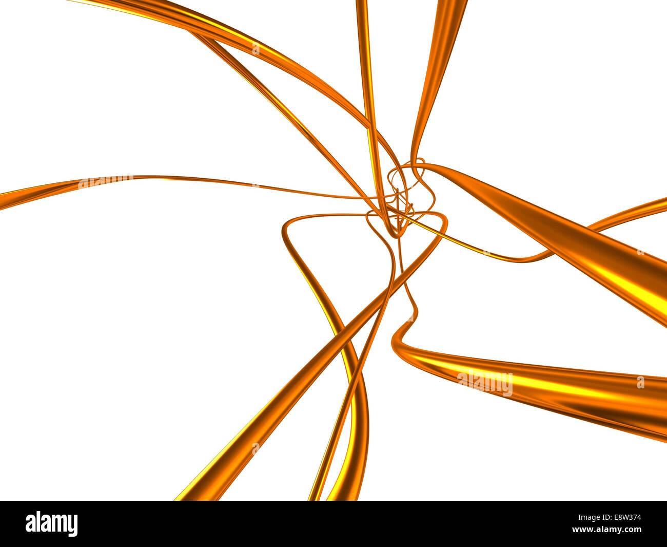 yellow reflective wires isolated with white background Stock Photo - Alamy