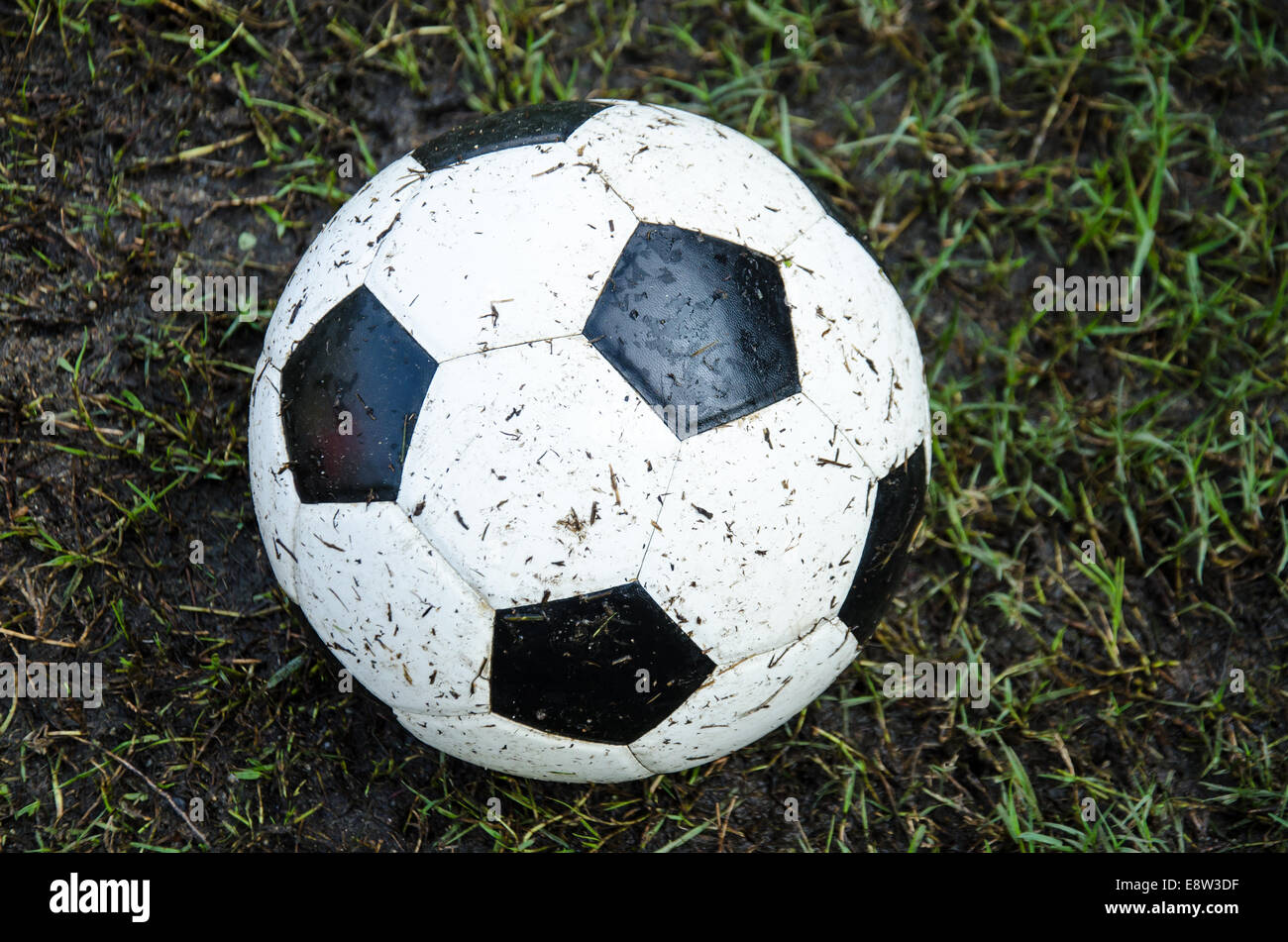 dirty soccer on dirty ground for play in rainy season Stock Photo - Alamy