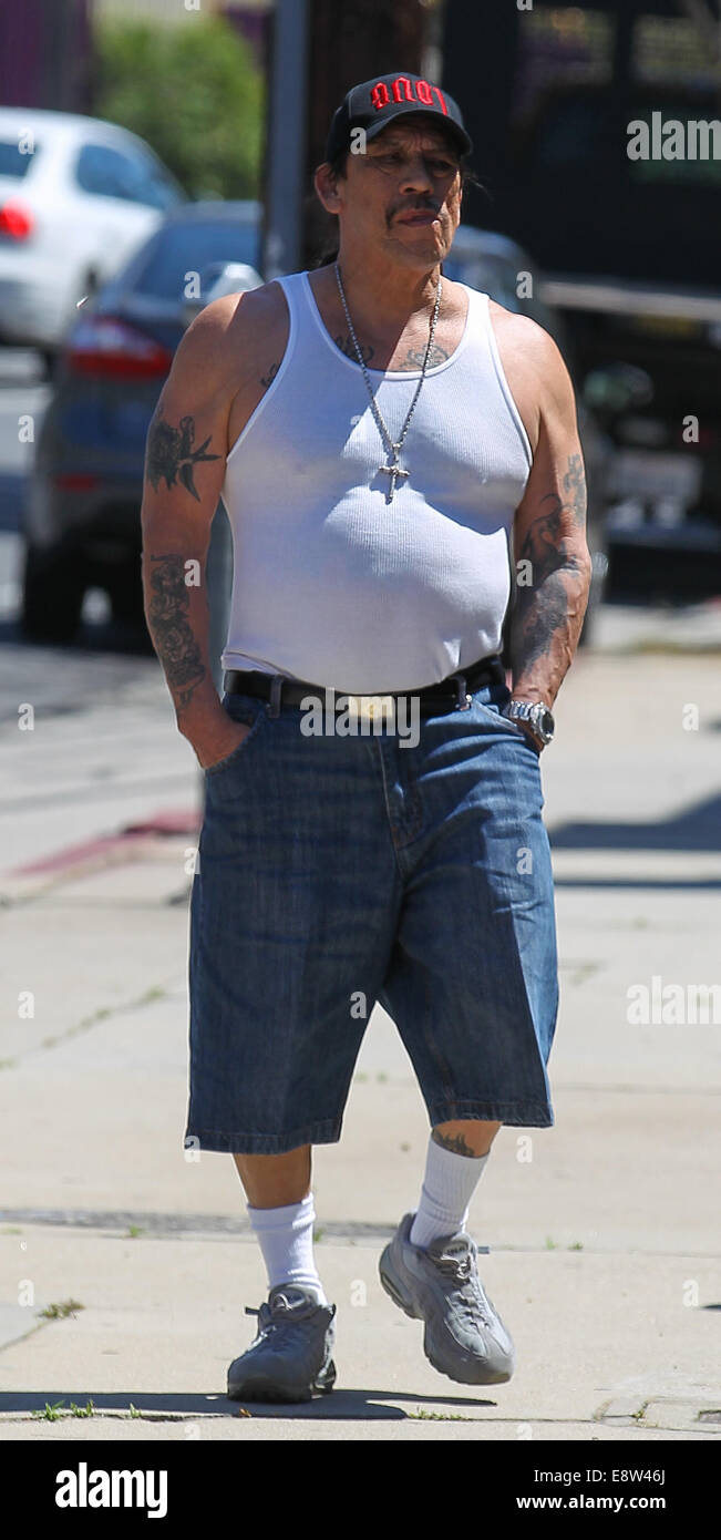 Danny Trejo leaves the studio and stops to pose with a fan Featuring ...