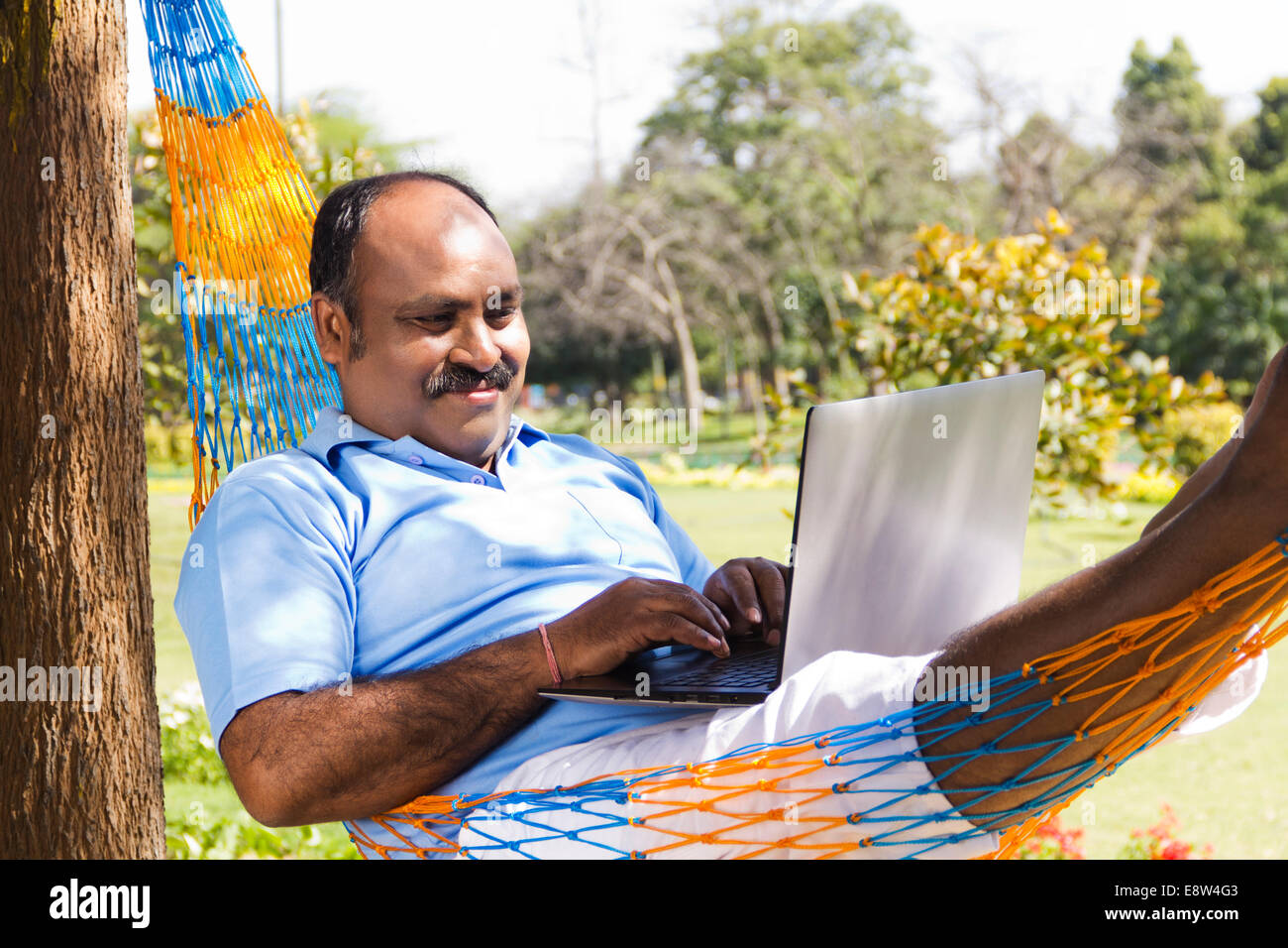 1 Indian Man Working Laptop Stock Photo - Alamy