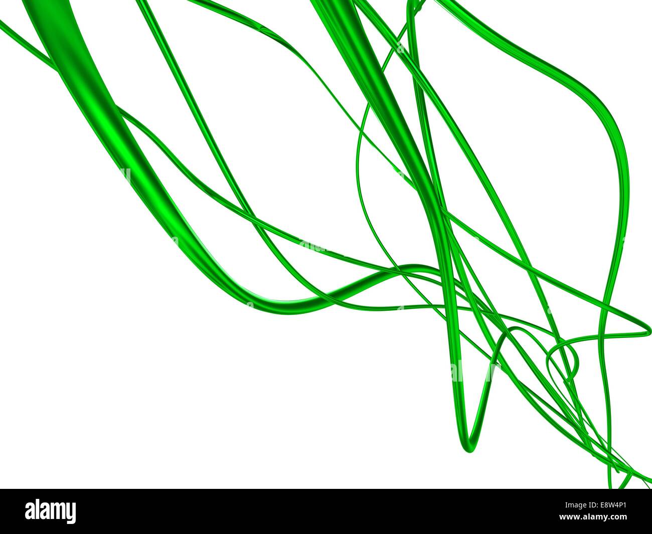 green metallic wires isolated with white background Stock Photo - Alamy