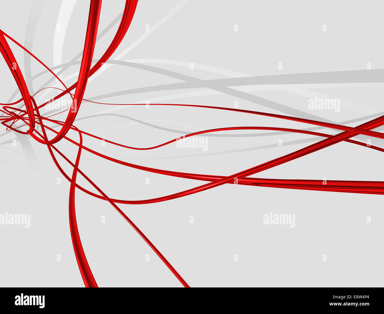 red metallic wires isolated with white background Stock Photo - Alamy