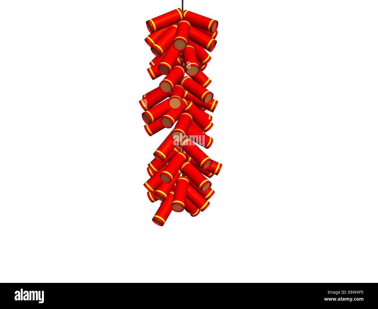 a string of red firecrackers which being used at Chinese spring ...