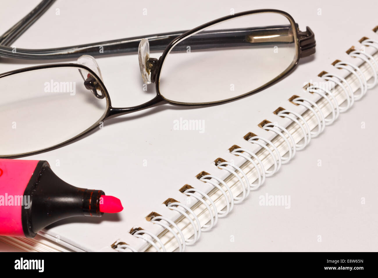 the stationery with eyeglass Stock Photo - Alamy
