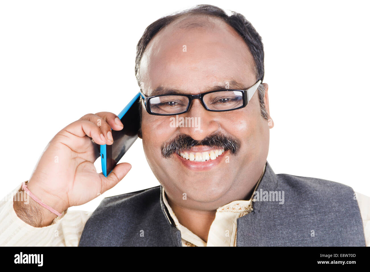 1 Indian Man Talking with Mobile Stock Photo - Alamy