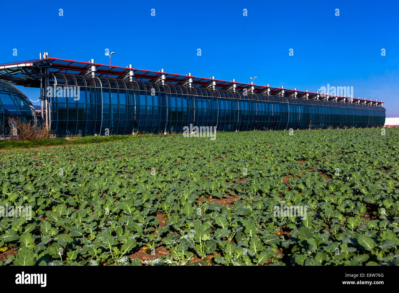 Letnany Metro Station, the last station line C, ending in the fields ...