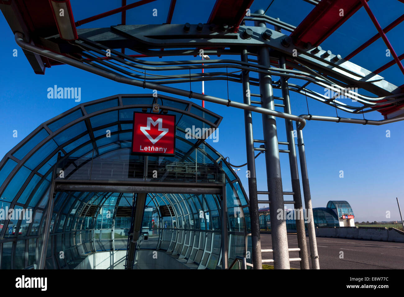 Letnany Metro Station, the last station line C, ending in the fields ...