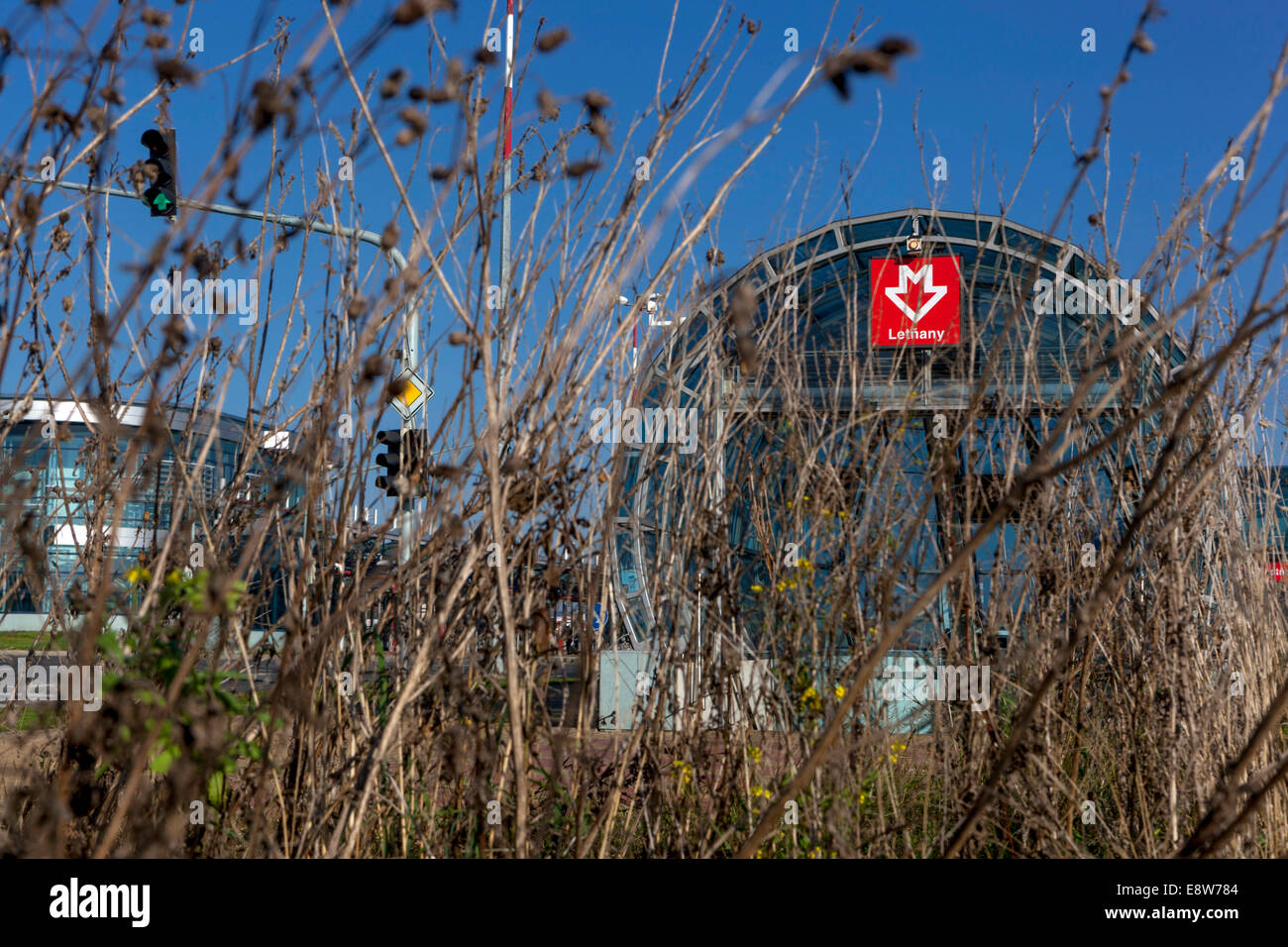 Letnany Metro Station, the last station line C, ending in the fields ...