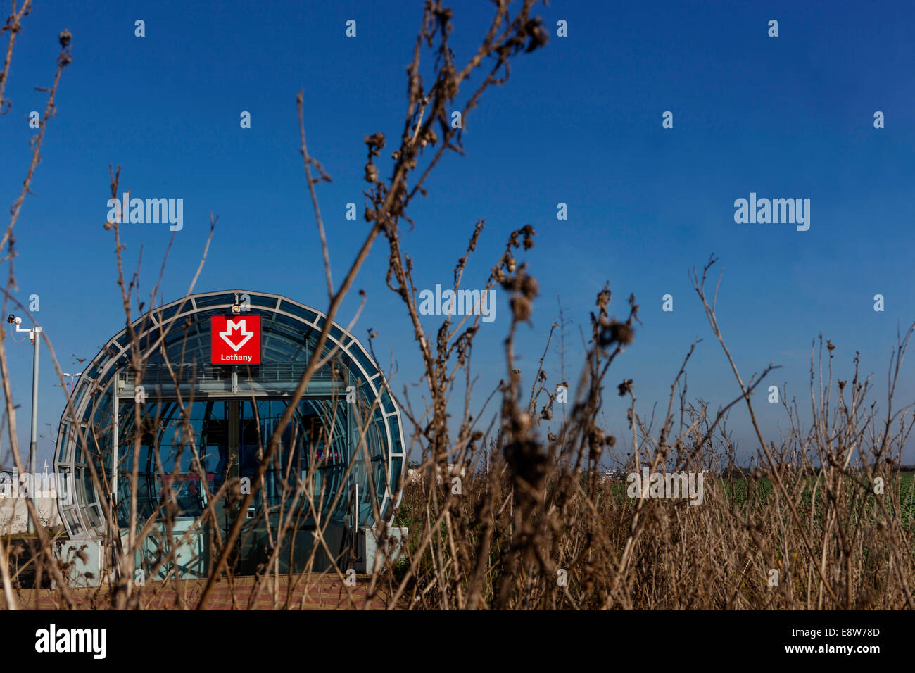 Letnany Metro Station, the last station line C, ending in the fields ...