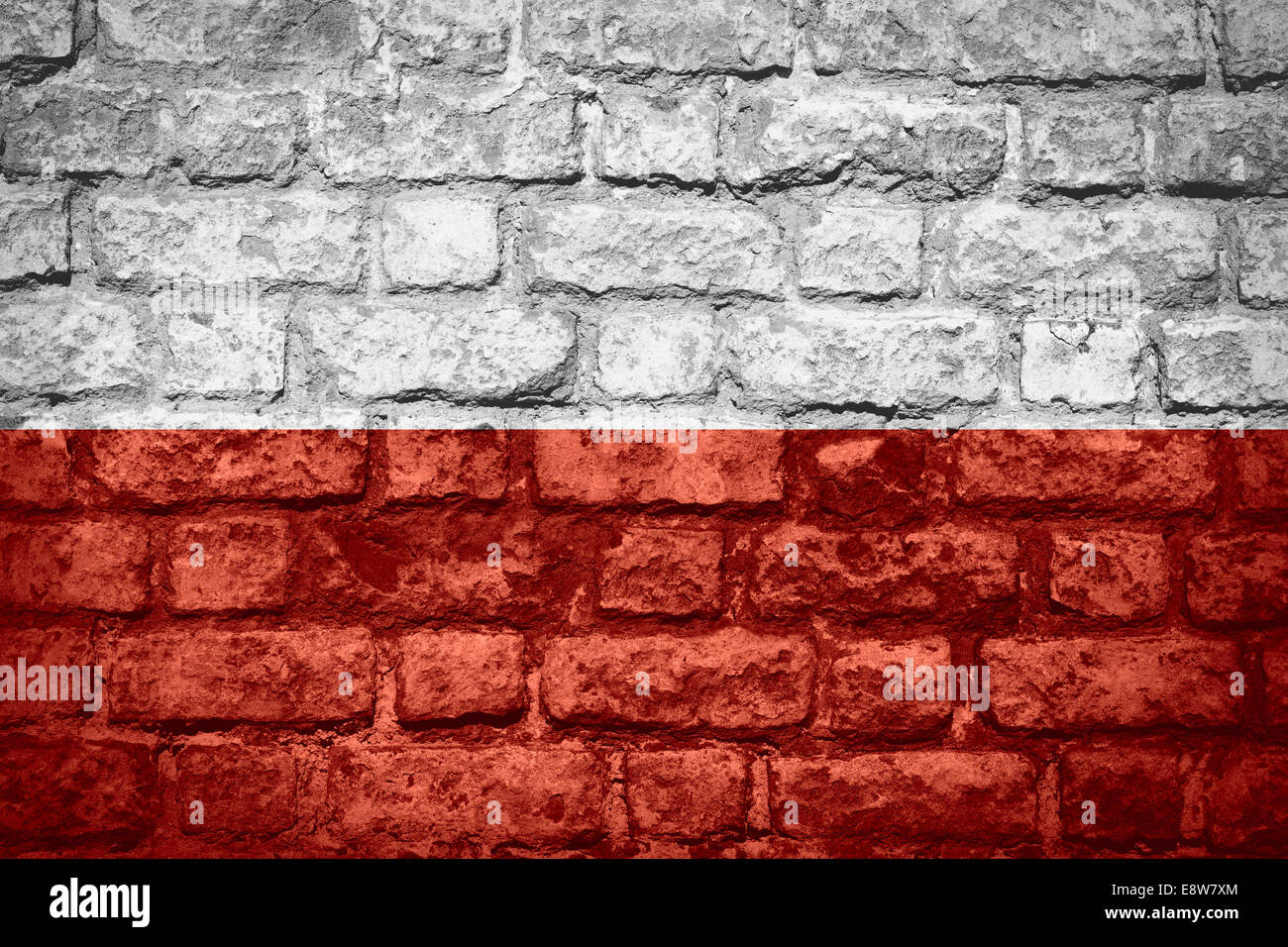 flag of Poland or Polish banner on brick texture Stock Photo - Alamy