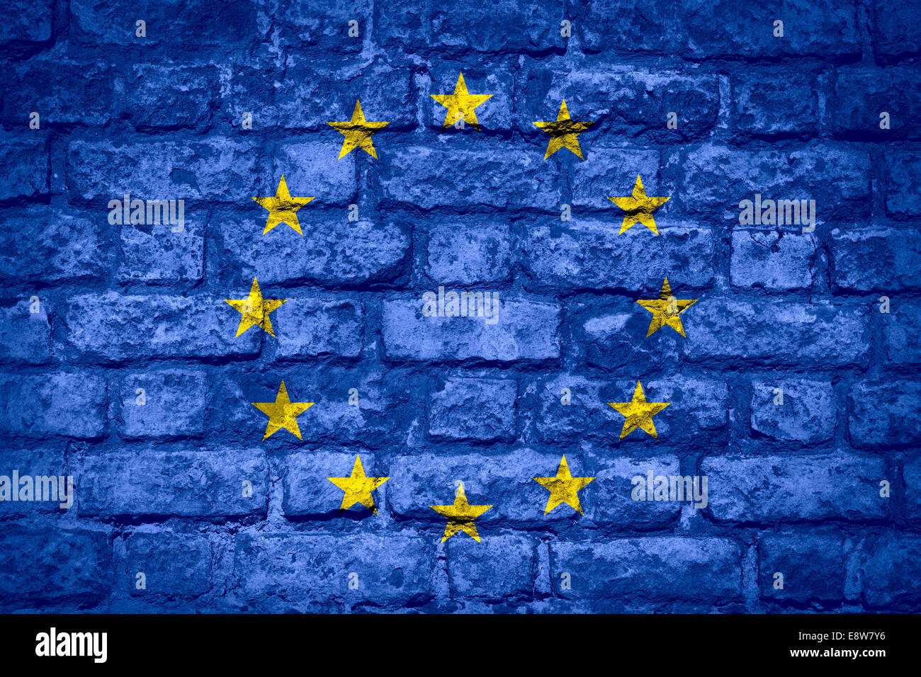 flag of European Union or banner on brick texture Stock Photo - Alamy
