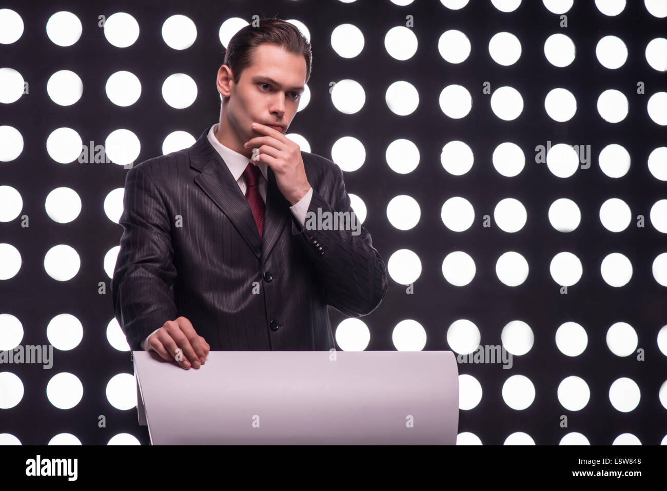 Attractive star TV presenter Stock Photo - Alamy