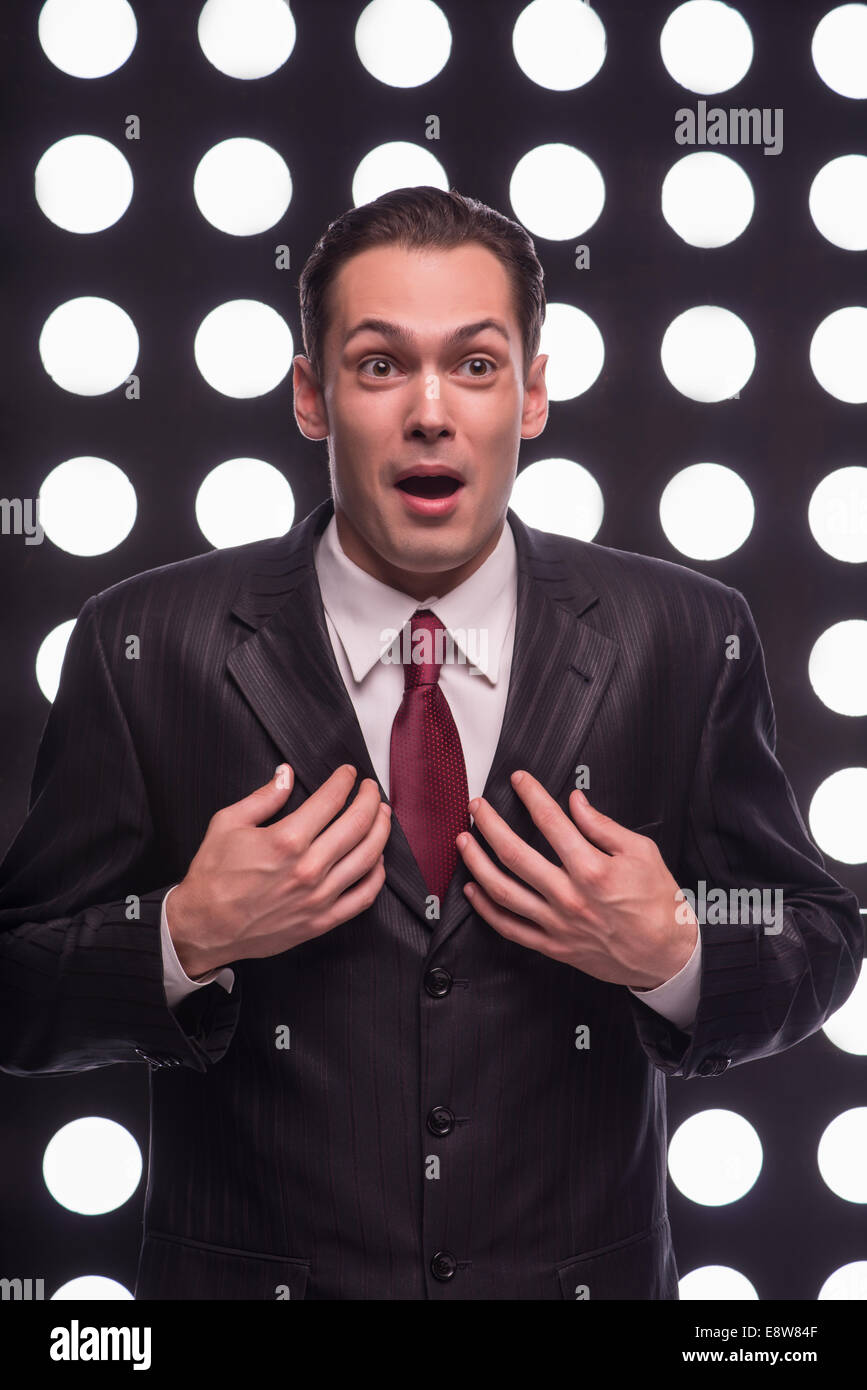 Attractive star TV presenter Stock Photo - Alamy