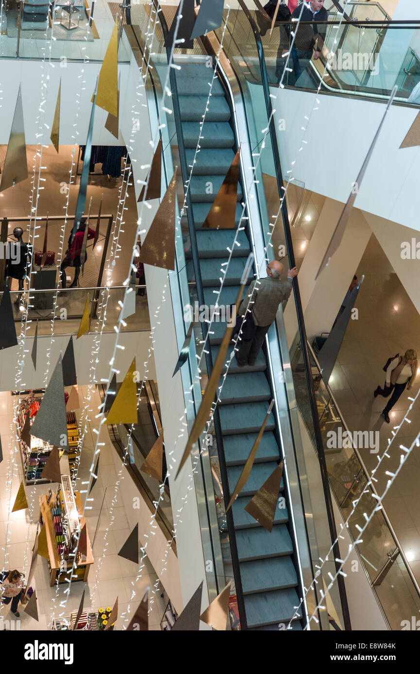 Escalators in a department store Stock Photo - Alamy