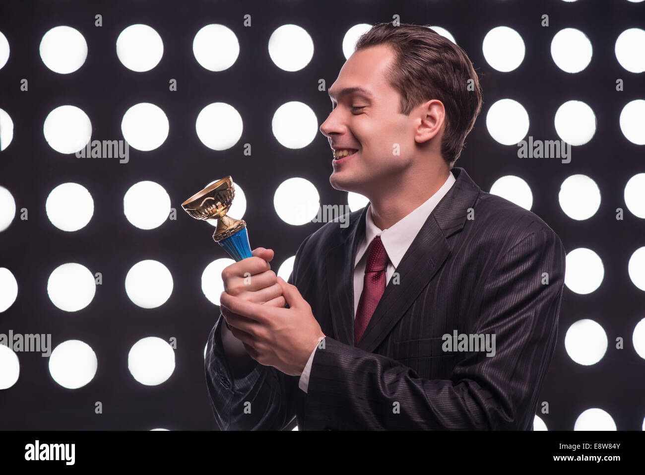 Attractive star TV presenter Stock Photo - Alamy