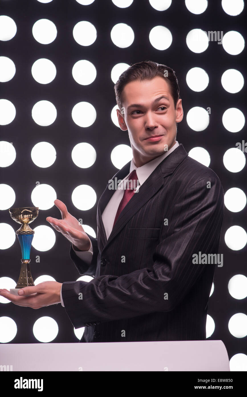 Attractive star TV presenter Stock Photo - Alamy