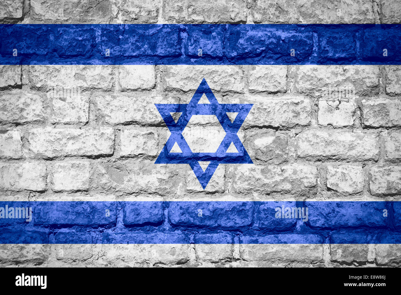 flag of Israel or Israeli banner on brick texture Stock Photo - Alamy