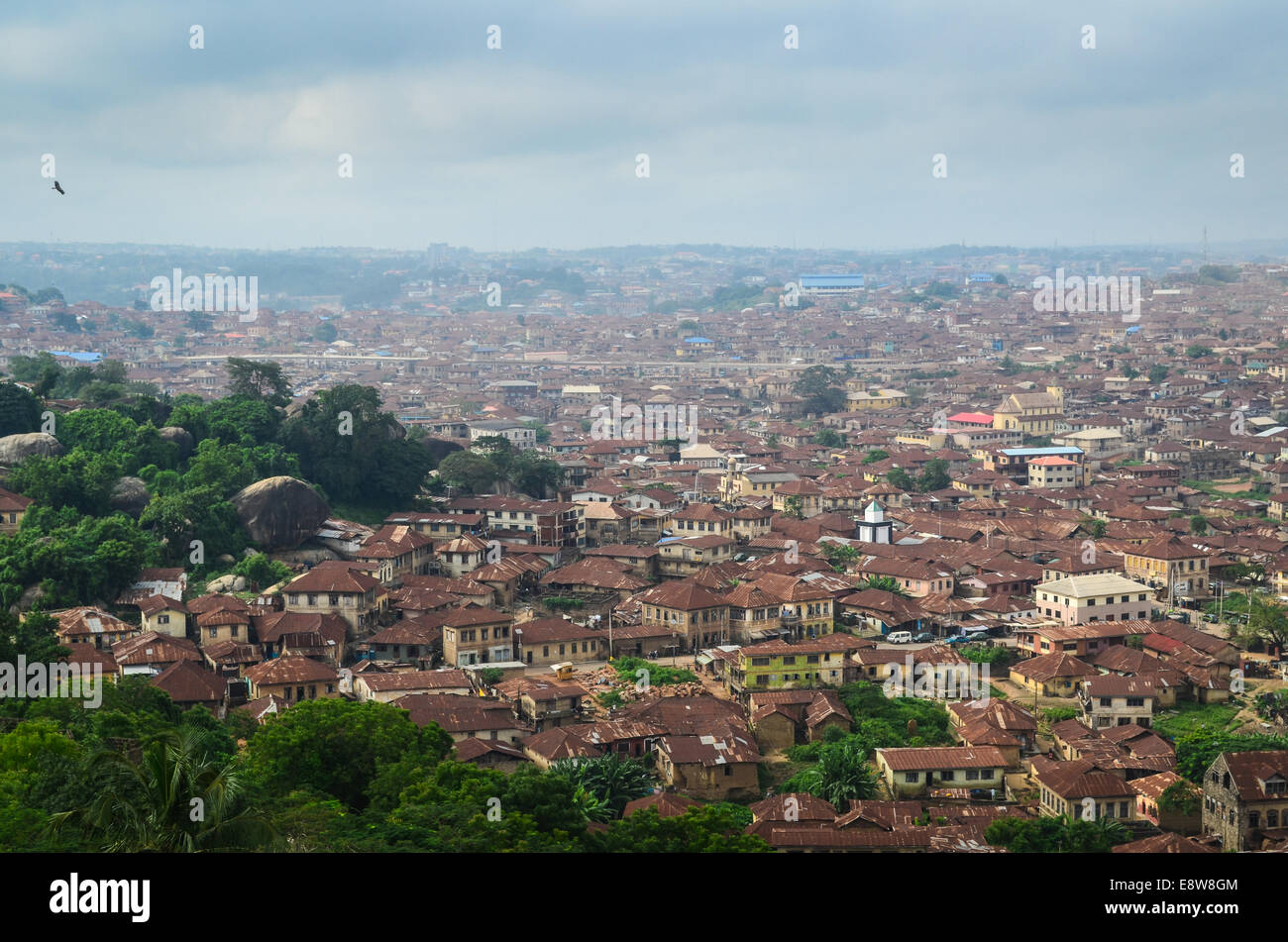 Aerial view of the city of Abeokuta, Ogun state (south-west), Nigeria ...