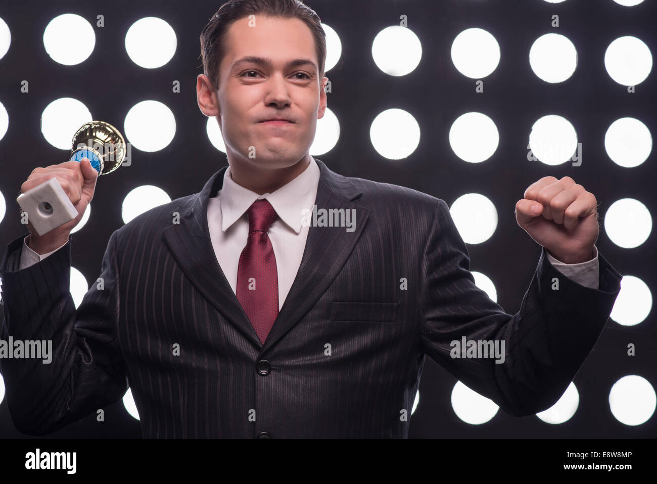 Attractive star TV presenter Stock Photo - Alamy