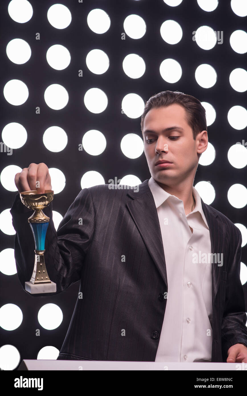 Attractive star TV presenter Stock Photo - Alamy