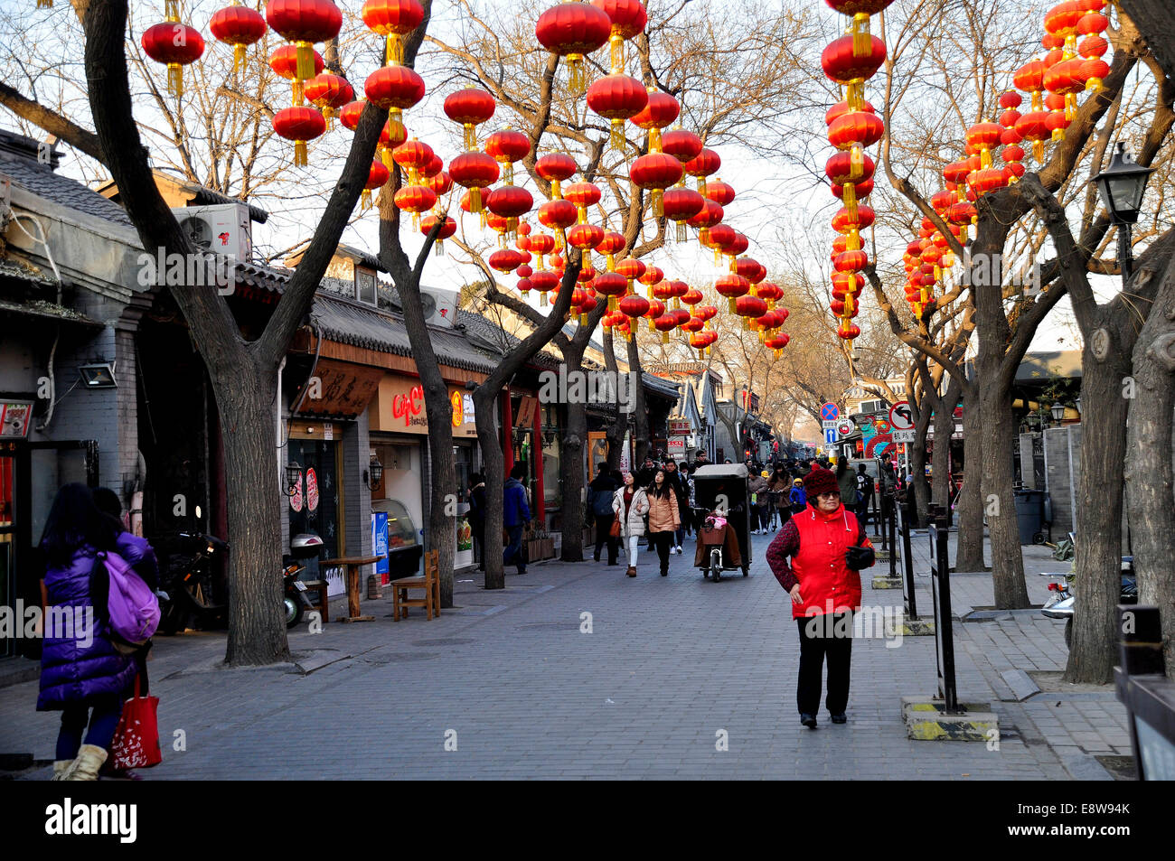 Street scene in a hutong community in the city centre, Beijing, China ...
