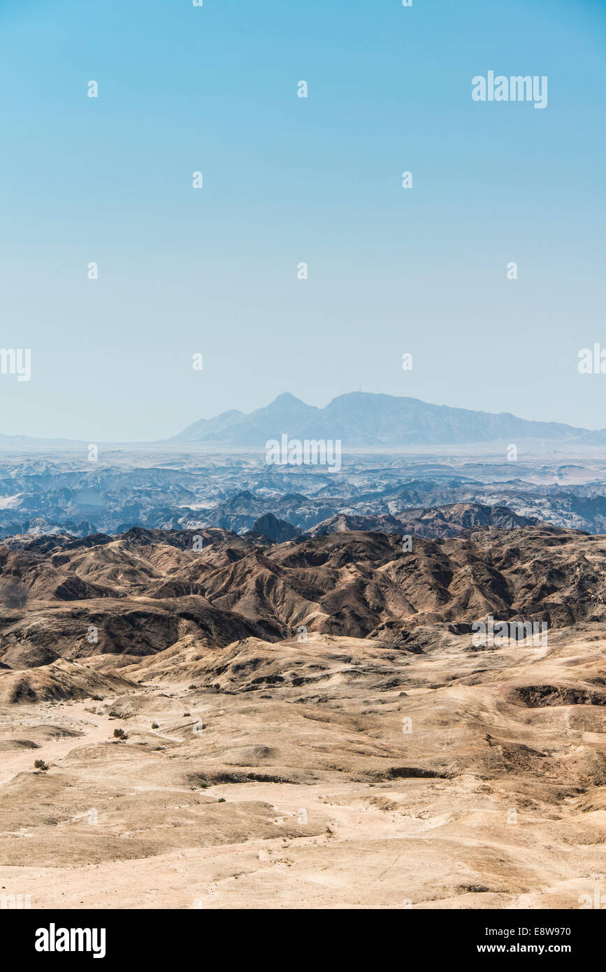 Moon Valley, rocky landscape furrowed by erosion, Namib-Naukluft Park ...
