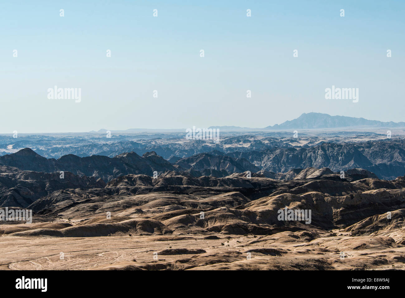 Moon Valley, rocky landscape furrowed by erosion, Namib-Naukluft Park ...