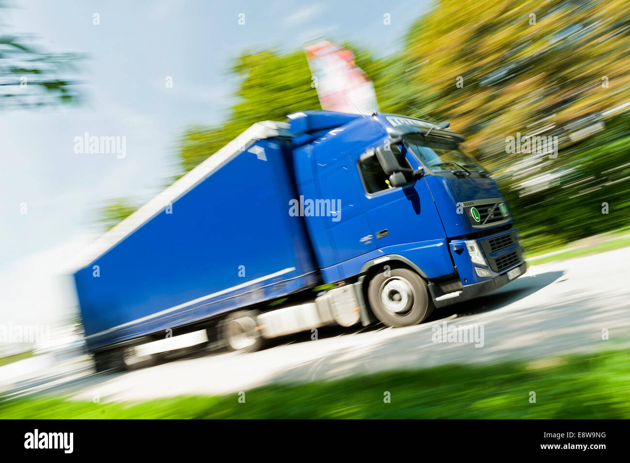 Blue Volvo Truck Stock Photo - Alamy