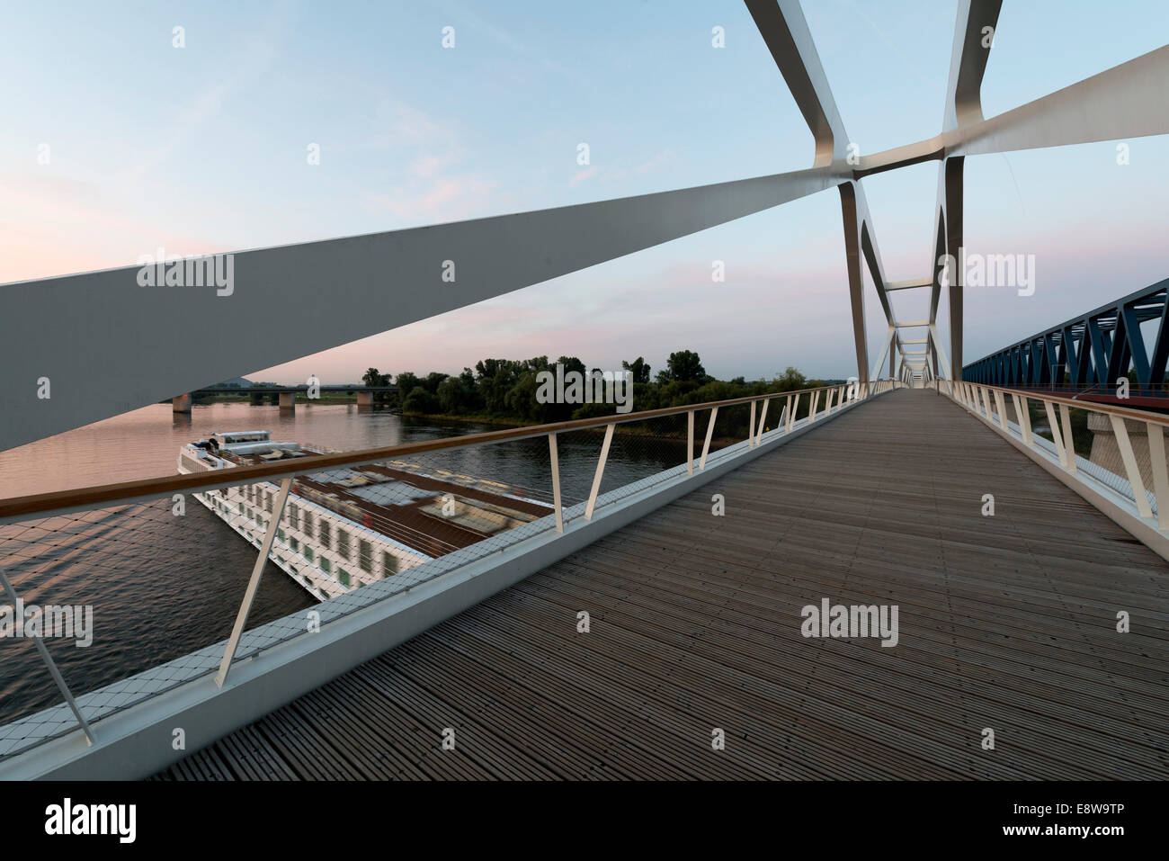 Steel bridge pedestrian passage over hi-res stock photography and ...