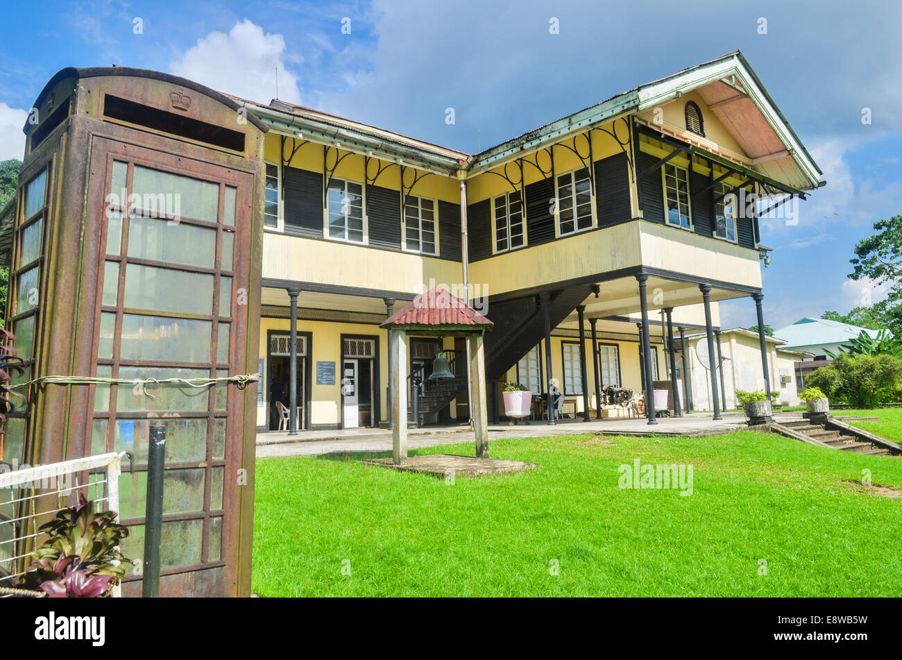 British telephone booth and Calabar museum in a former British colonial ...