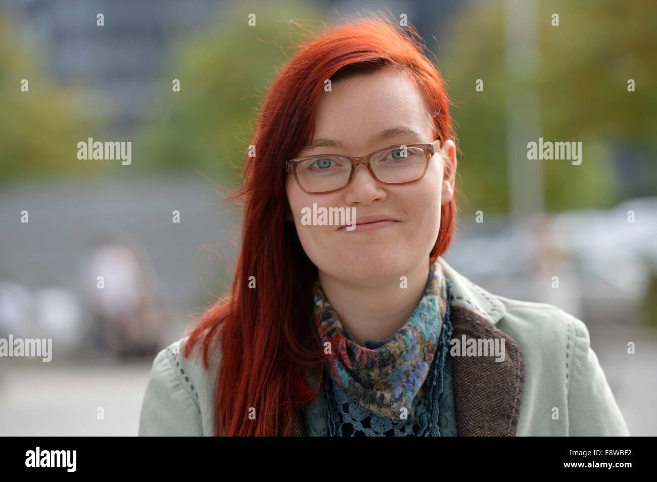 Olivia Vieweg, at the 66th Frankfurt Book Fair in Frankfurt Main ...