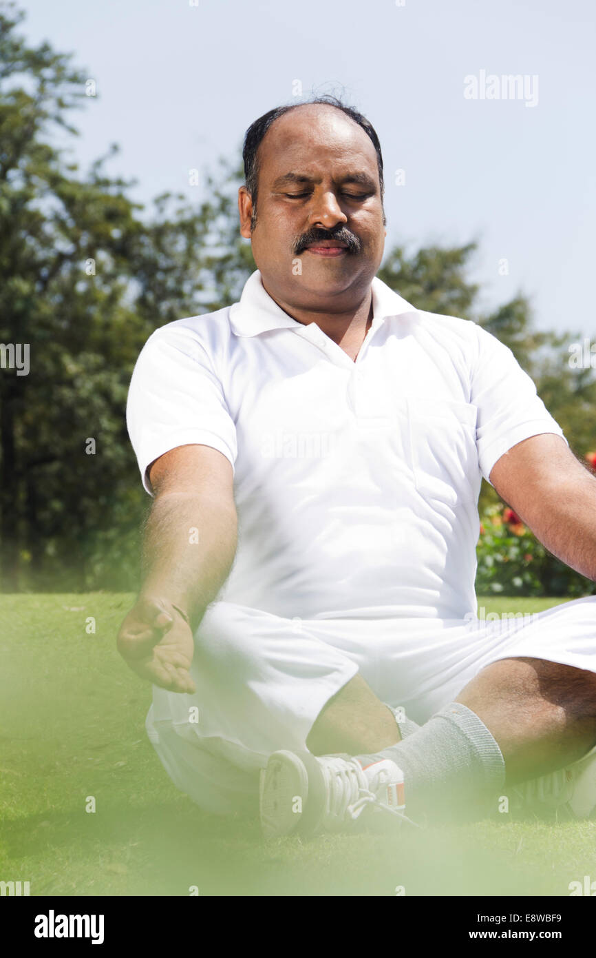 1 Indian Man Exercising in Parks Stock Photo - Alamy