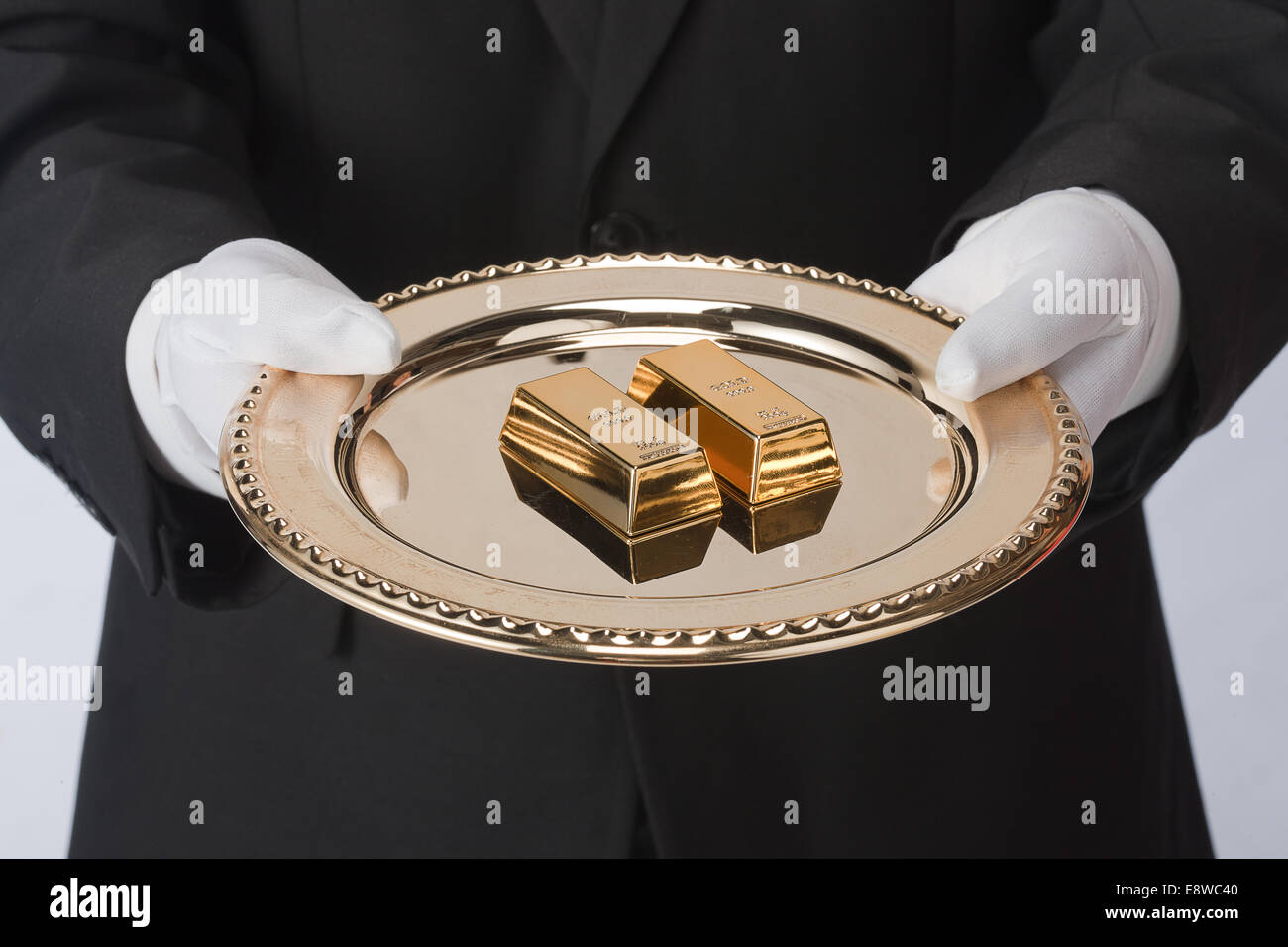 Gold bars in hand hi-res stock photography and images - Alamy
