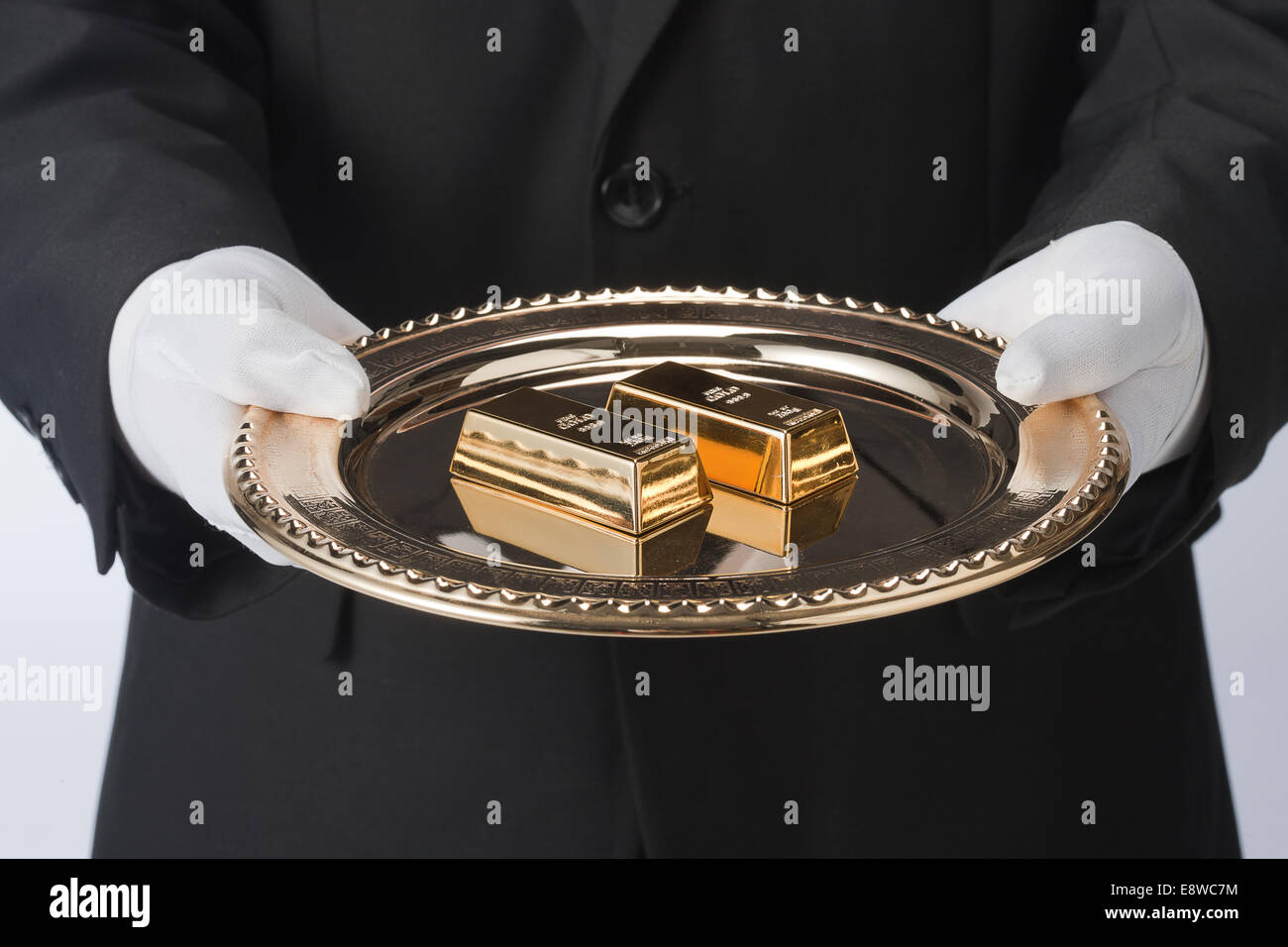 Gold bars in hand hi-res stock photography and images - Alamy