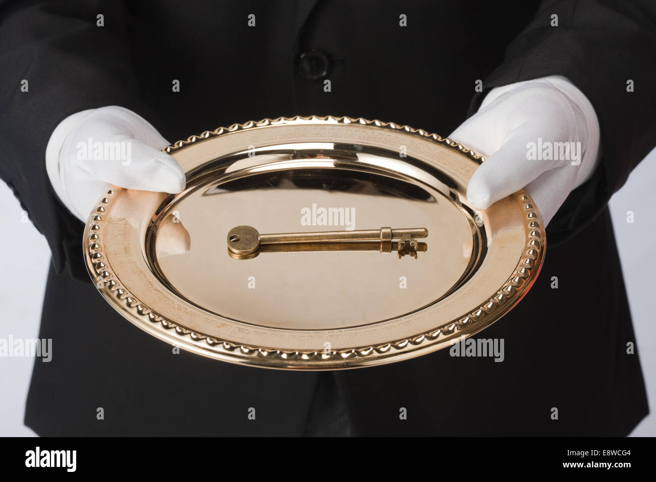 Golden serving tray hi-res stock photography and images - Alamy
