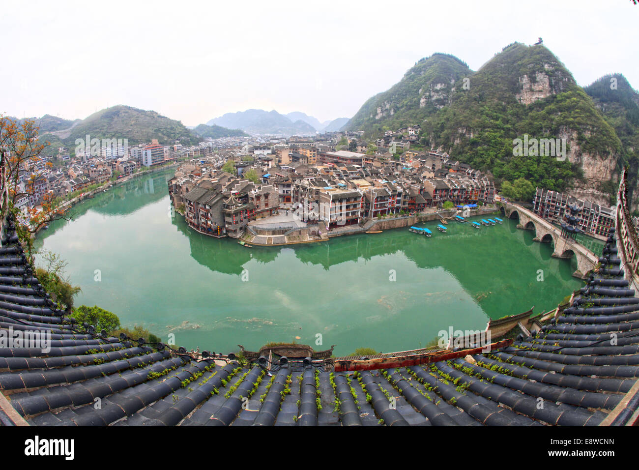 Guizhou Zhenyuan ancient dwellings Stock Photo - Alamy