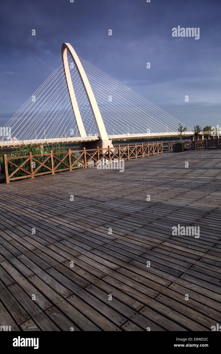 Xi'an Bahe cable-stayed bridge Stock Photo - Alamy