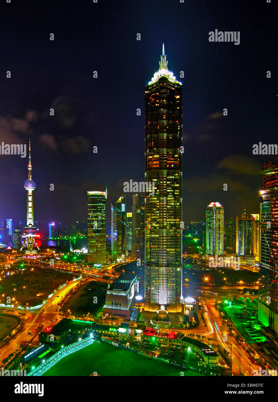 Shanghai city building night Stock Photo - Alamy