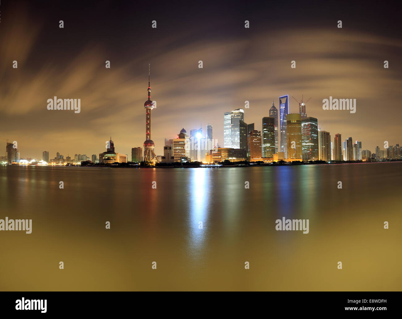 Shanghai city building night Stock Photo - Alamy