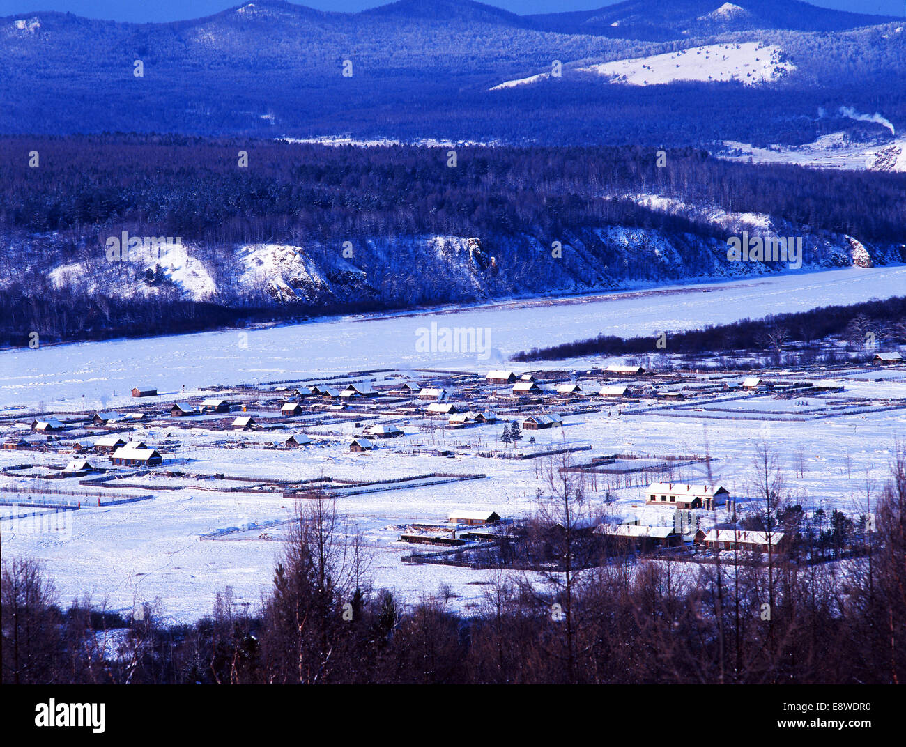 Argun River town in northern Inner Mongolia Stock Photo - Alamy