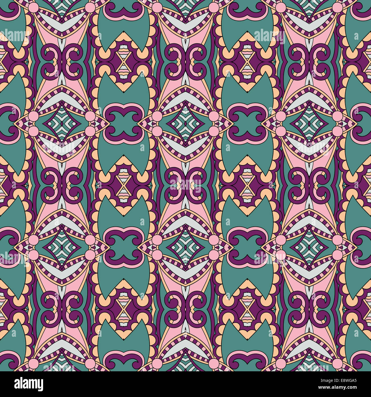 seamless geometry vintage pattern, ethnic style ornamental backg Stock ...