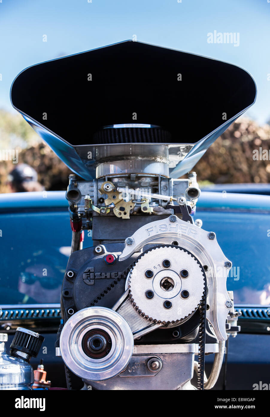 A close-up of a hot-rod engine at Bathurst, Australia Stock Photo - Alamy