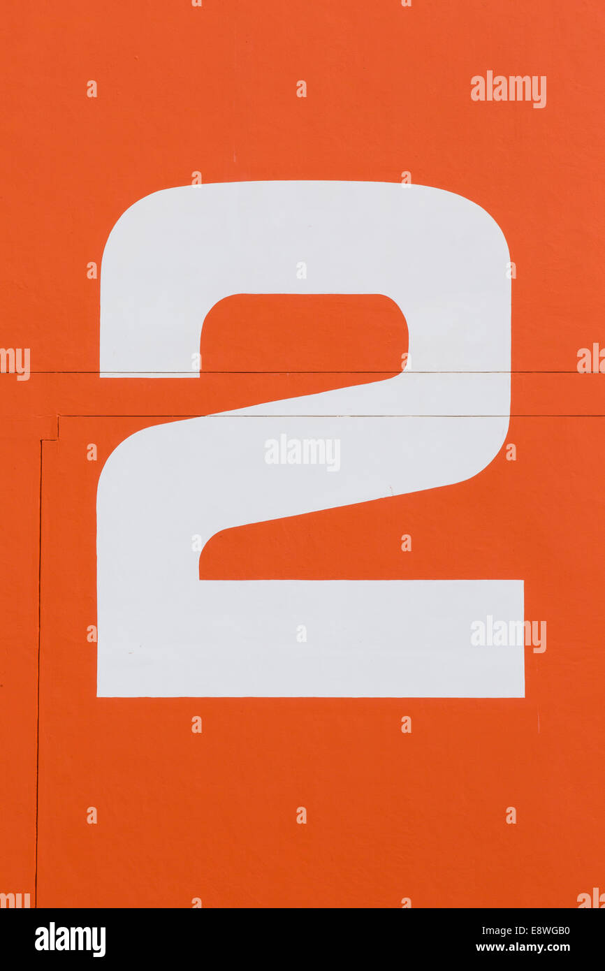 A number two painted on a wall Stock Photo - Alamy