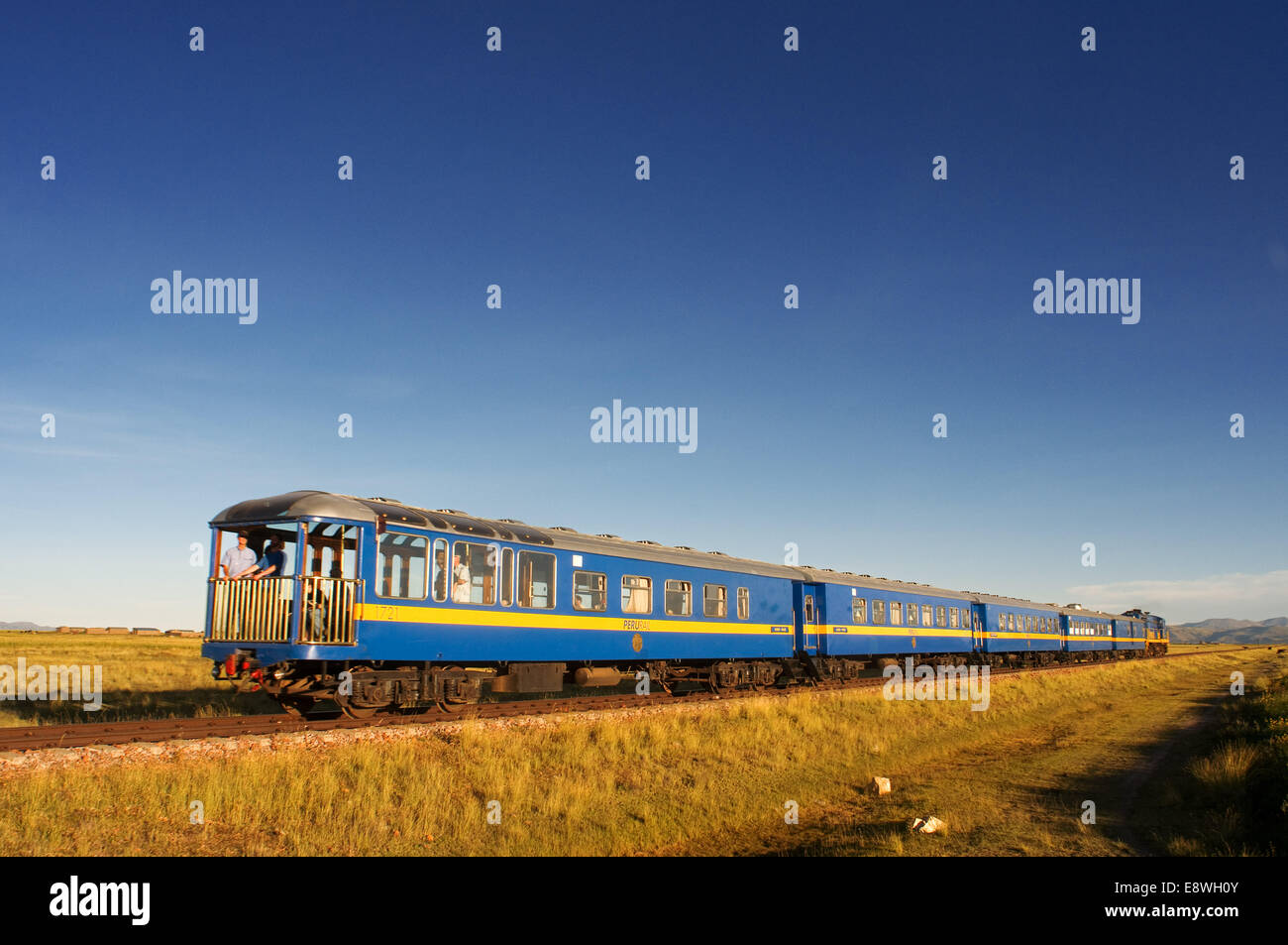 Andean Explorer, luxury train from Cusco to Puno. Landscape along the ...